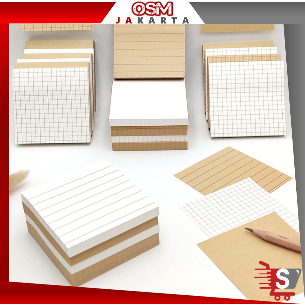 Jual OSM JKT S6291 Sticky Note Memo Kraft Paper / Memopad Sticky Notes ...