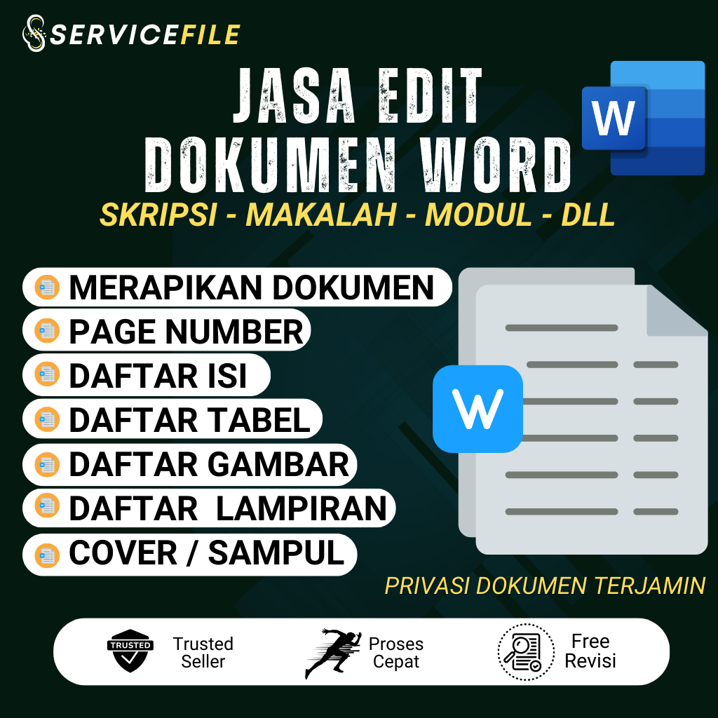 Jual Merapikan Dokumen | Membuat Page Number | Daftar Isi | Daftar ...