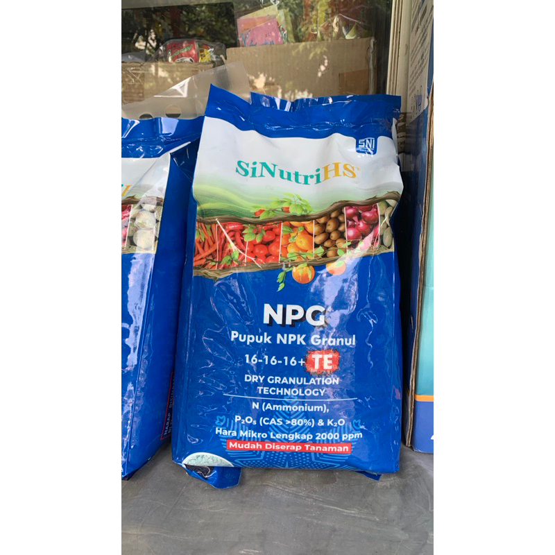 Jual NPG Pupuk NPK Granul 16-16-16 + TE | Si Nutri HS Kemasan 5Kg ...