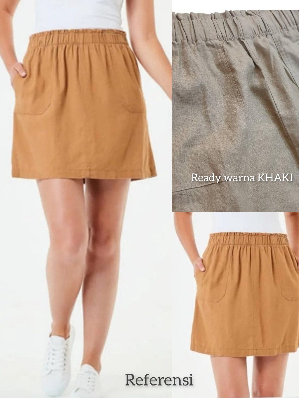 Jual ANKO Paperbag Mini Skirt | Rok Mini Linen - 2465 | Shopee Indonesia