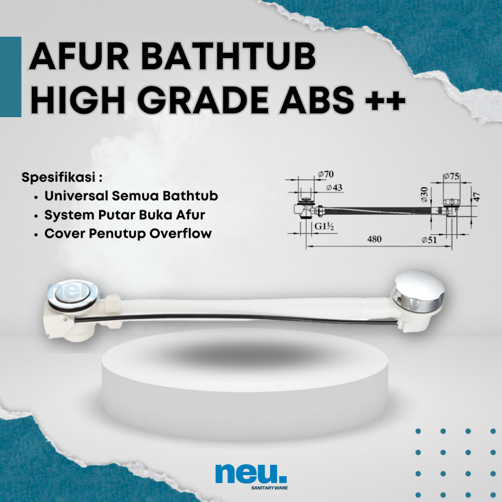 Jual Afur Bathtub Avur PVC Pembuangan Air Bathup Bathub | Shopee Indonesia