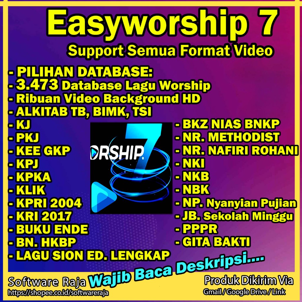 Jual Easy Worship 7 Database Lagu, Video Background, Alkitab, Software PC / Laptop / Komputer ...