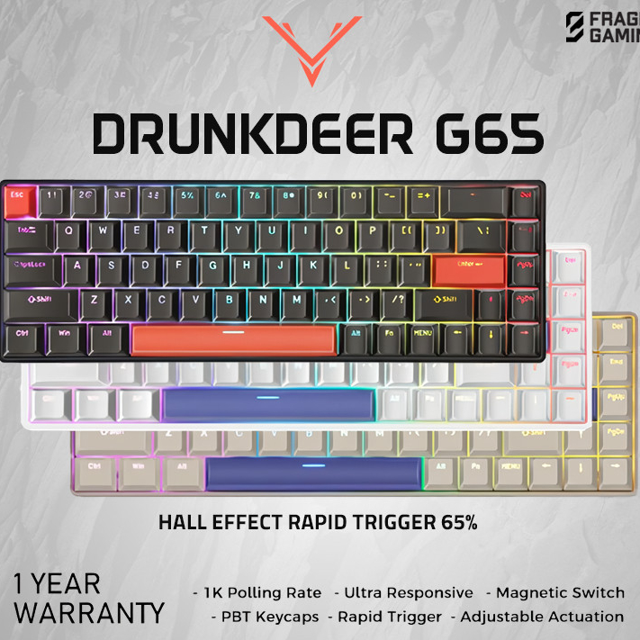 Jual Drunkdeer G65 / G-65 Hall Effect 65% Keyboard Rapid Trigger Wooting - Abu-abu | Shopee ...