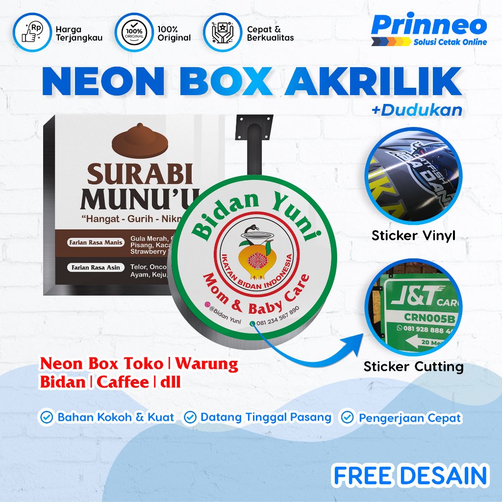 Jual NEON BOX INDOOR OUTDOOR SEMUA UKURAN PREMIUM CUSTOM 2 SISI ...