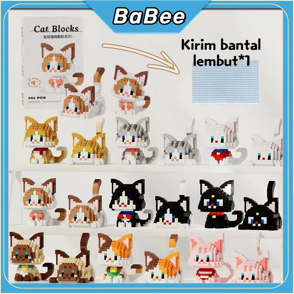 Jual Babee Cat Susun Balok 3D Model Anak Anjing DIY Cat Building Bricks ...