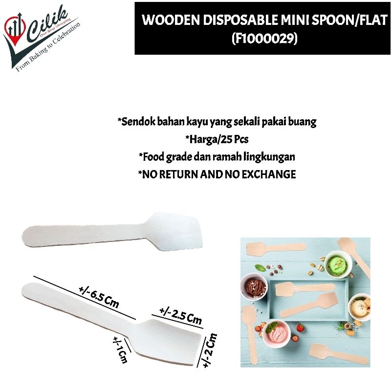 Jual sendok+spoon+kayu+wooden+disposable+alat+makan+nasi+bento+puding ...