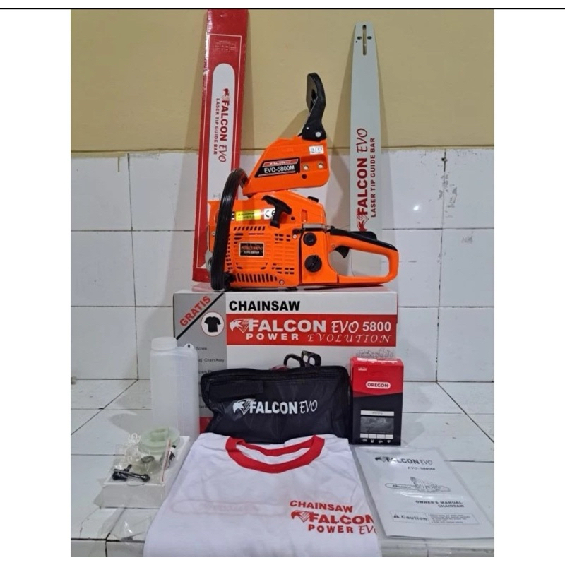 Jual PROFESIONAL Chainsaw FALCON 5800 5880 BLOCK TURBO 22inc LASER 38T ...