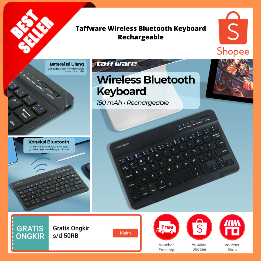Jual Wireless Bluetooth Keyboard Rechargeable / Keyboard Nirkabel ...