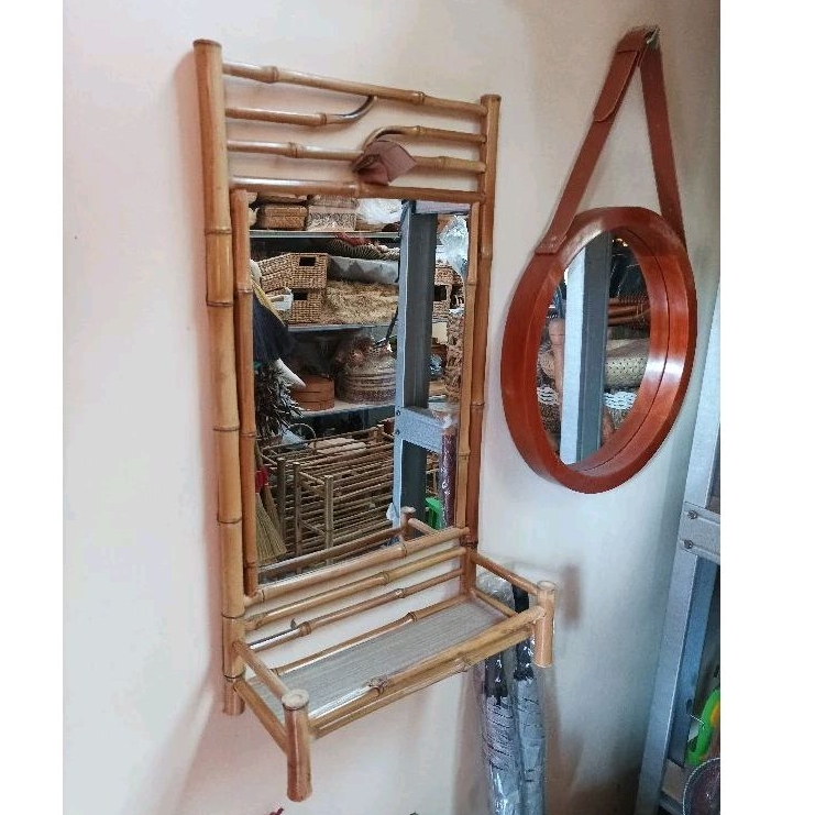 Jual Kaca cermin dinding / cermin bambu cantik / bamboo mirror | Shopee ...