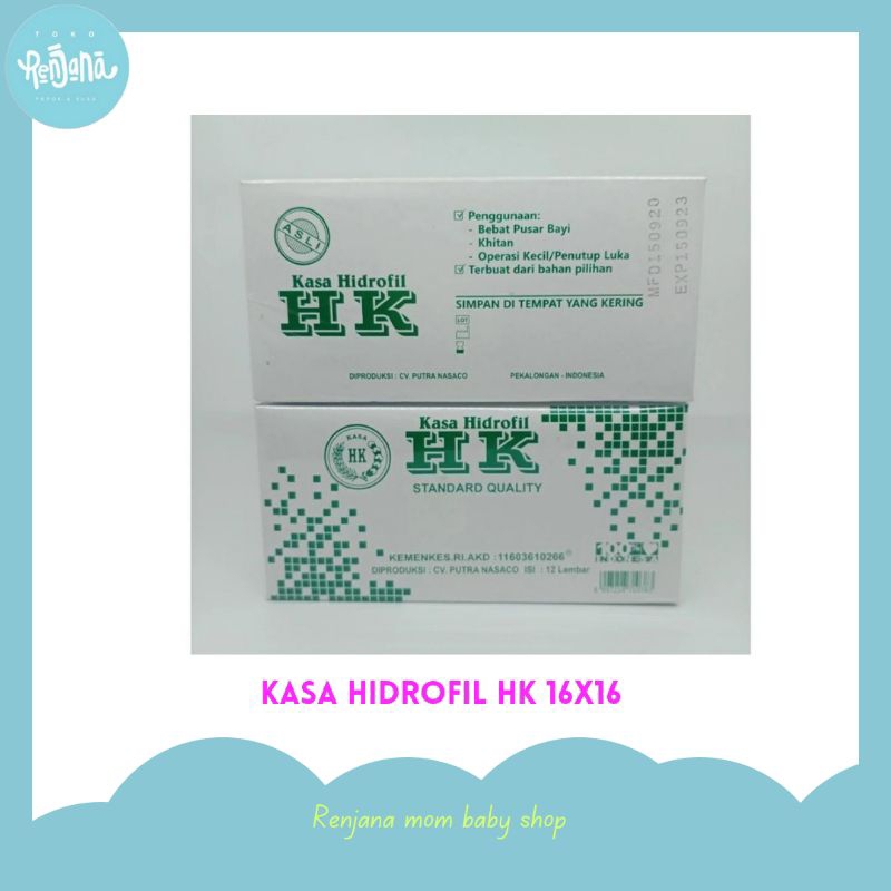 Jual KASA HIDROFIL HK 16X16 / Bebat Pusar Bayi / Khitan Anak / Operasi ...