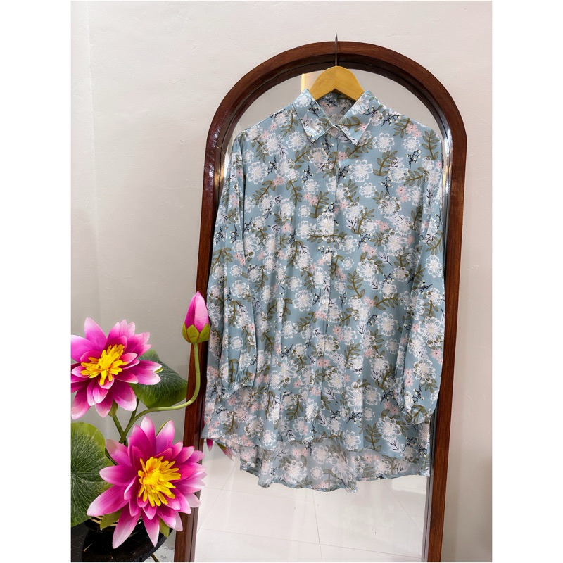 Jual OVERSIZE BLOUSE MOTIF - ATASAN RAYON FULL KANCING JUMBO / KEMEJA ...