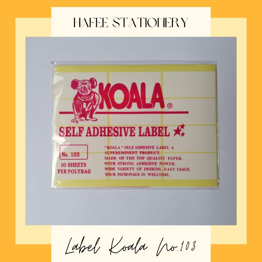 Jual Label Sticker Nama Harga Koala No 103 Dan 121 Isi 10 Lembar (dapat ...