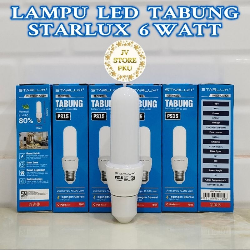 Jual Lampu LED Tabung E27 Starlux 6Watt Cahaya Putih | Shopee Indonesia