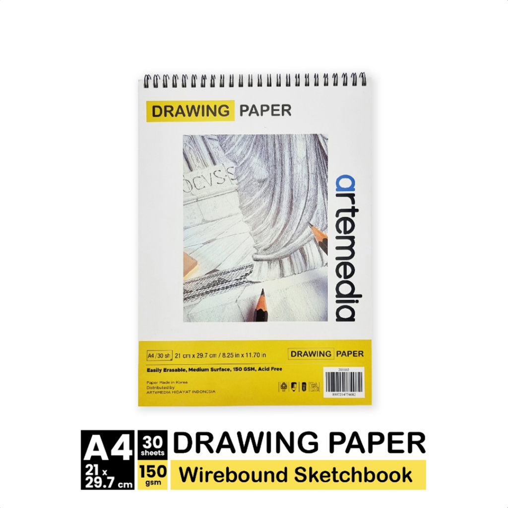 Jual Drawing Paper Sketch Book A4 150GSM 203102 Wire Bound ARTEMEDIA ...