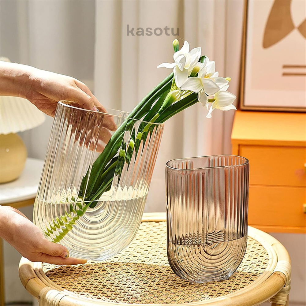 Jual Vas Vase Pot Tempat Bunga Kaca Bening Tebal Dekorasi Pajangan ...