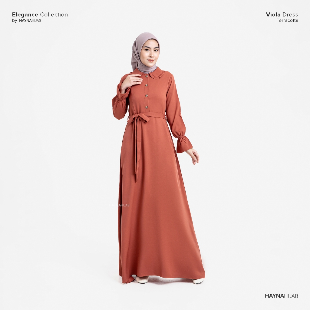 Jual HAYNA Viola Dress (Terracotta) - Daily Dress Busui Friendly Korean ...