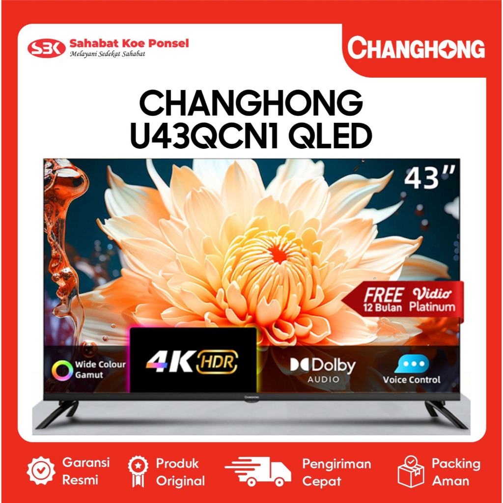 Jual Changhong QLED TV 4K 43inch Google Smart TV Digital TV (U43QCN1 ...