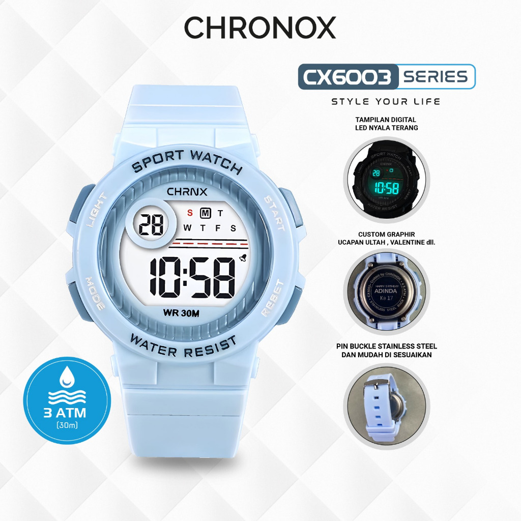 Jual CHRNX by CHRONOX Jam Tangan Digital Unisex Pria Wanita - CX6003 ...