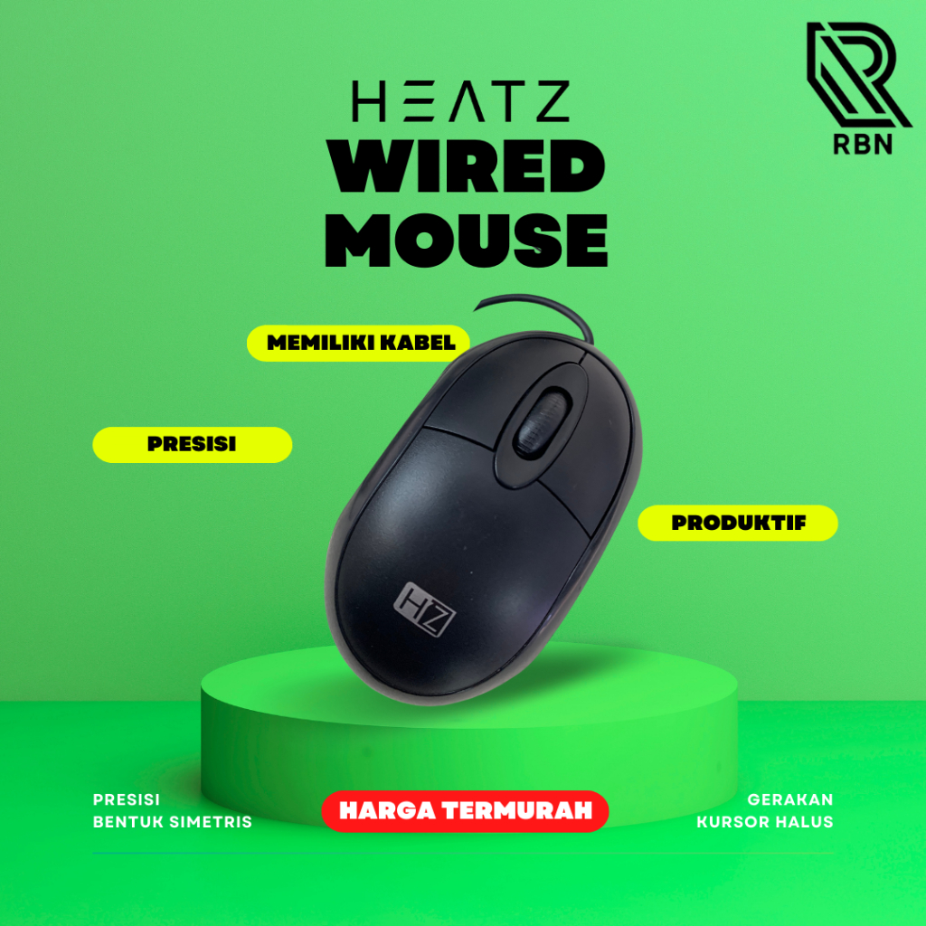 Jual Mouse Wired Optical HEATZ ZM59 USB ORIGINAL MURAH KERJA KANTOR ...