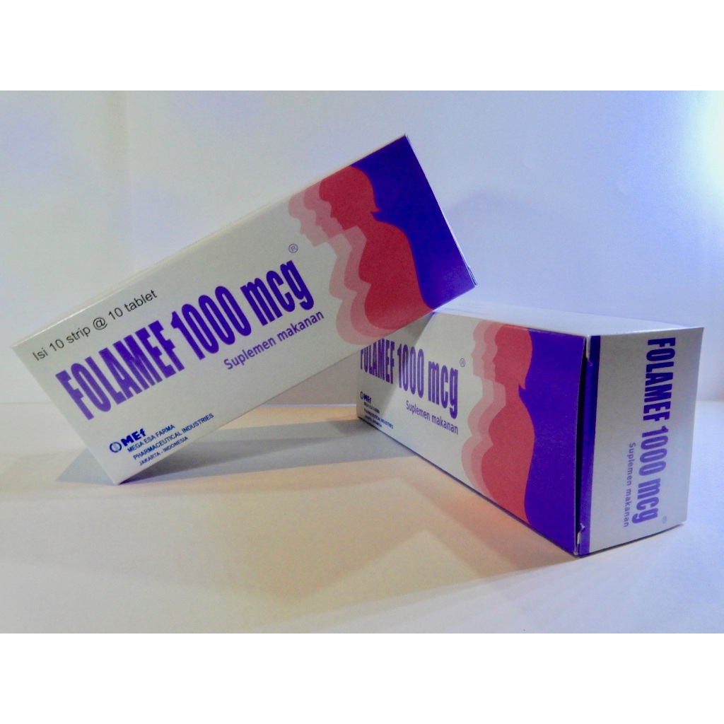 Jual FOLAMEF Asam Folat 1000 mcg Tablet Suplemen Kesehatan (10 Strip ...