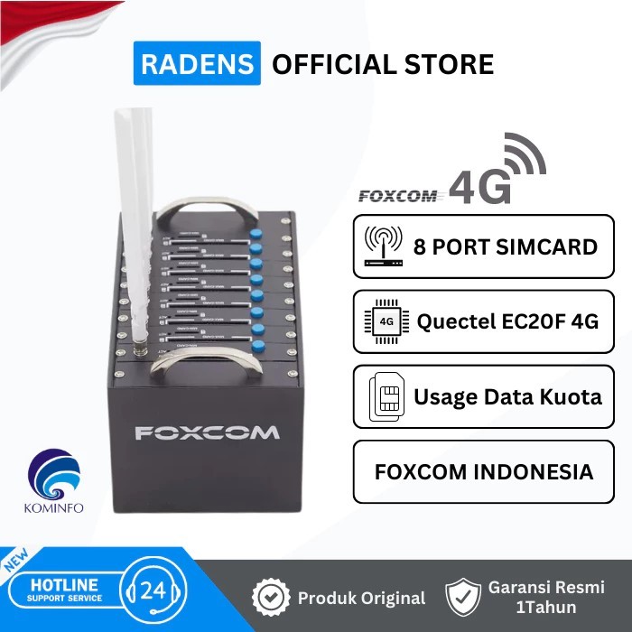 Jual Modem Pool FOXCOM 4G 8Port Usage Data - Garansi Resmi 1 Tahun | Shopee Indonesia
