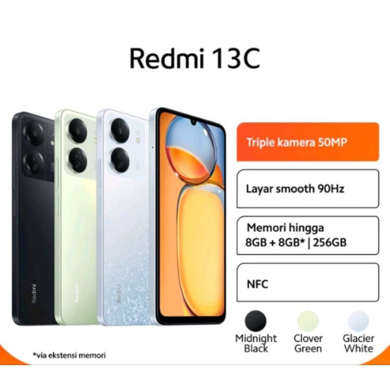 Jual Xiaomi Redmi 13C | Tiga Camera AI 50 MP 12 GB RAM" Layar Besar 6 ...