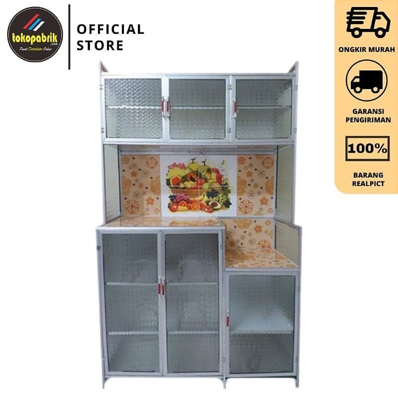 Jual Rak piring alumunium - rak piring 3 pintu - Rak piring keramik ...