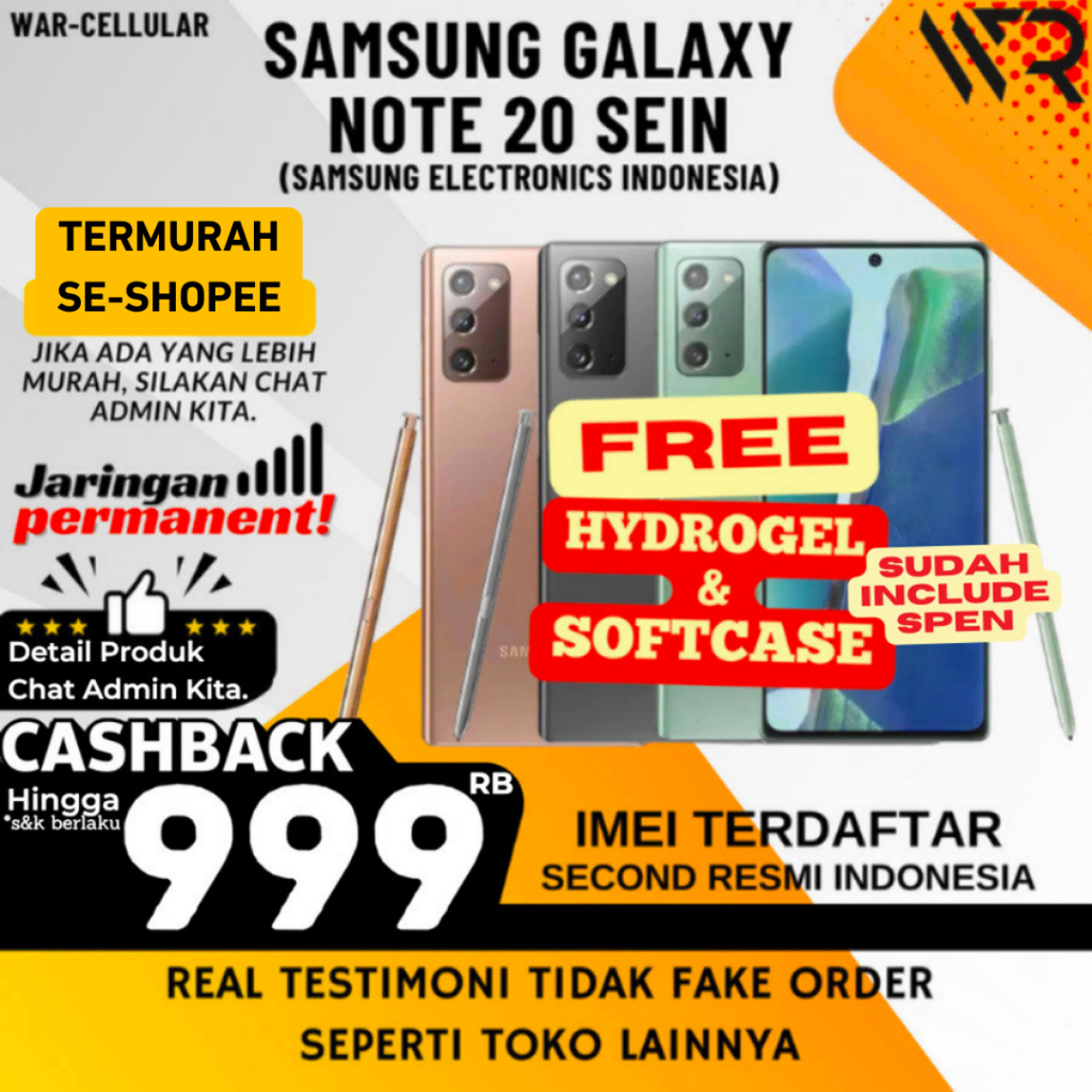 Jual SAMSUNG GALAXY NOTE 20 ULTRA 8/512GB & 8/256GB SECOND RESMI SEIN:Samsung Electronics ...