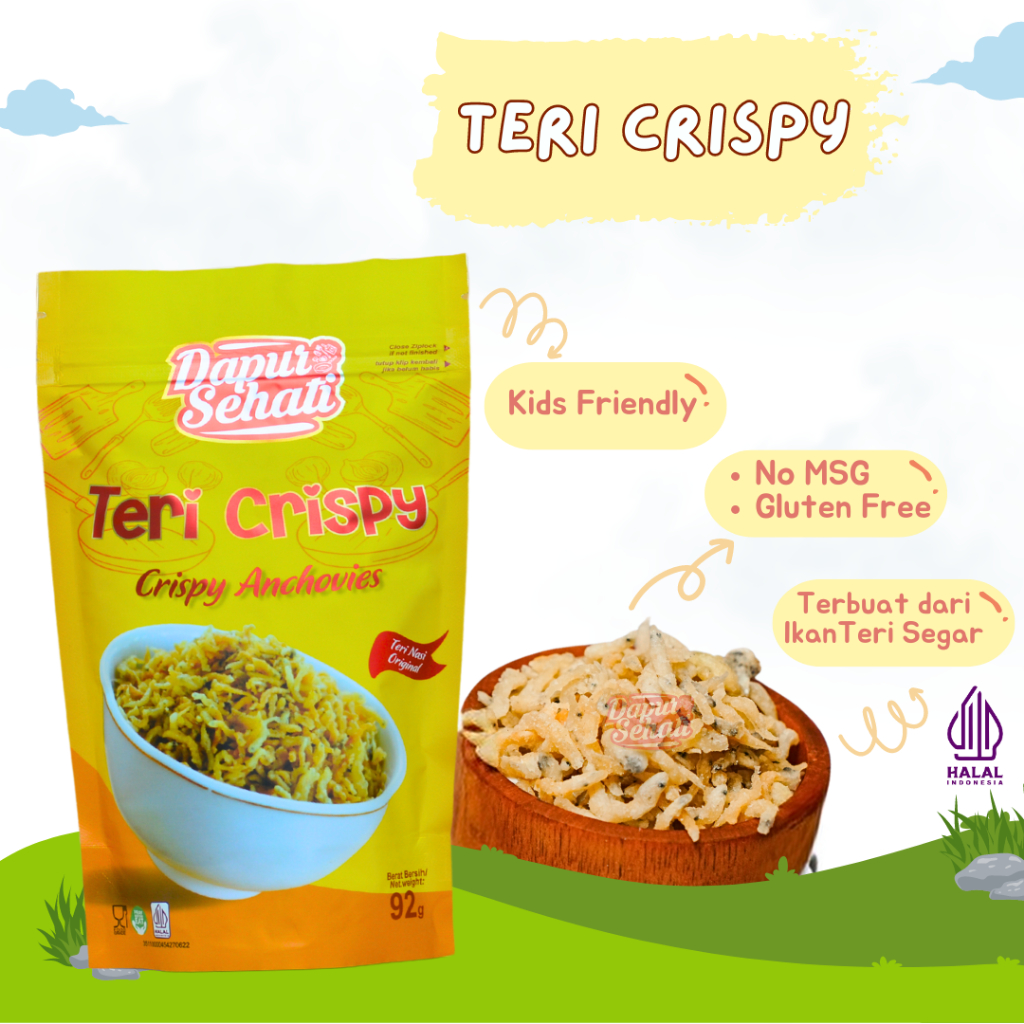 Jual Teri Nasi Crispy DAPUR SEHATI - Snack Anak Lauk Anak Tanpa MSG Non Gluten 80gram | Shopee ...