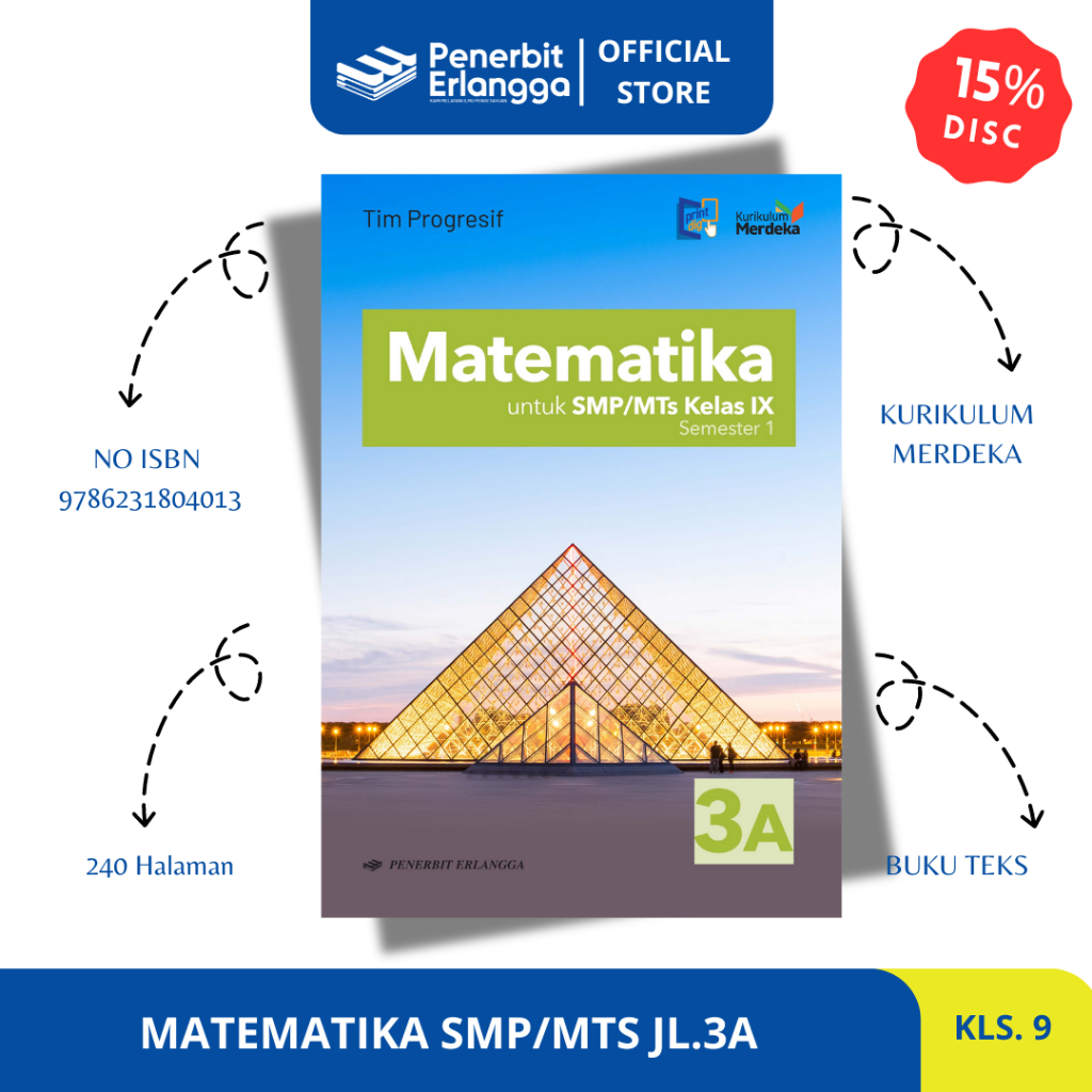 Jual [Erlangga Official] Matematika Smp/Mts Kelas 3A - Kurikulum ...