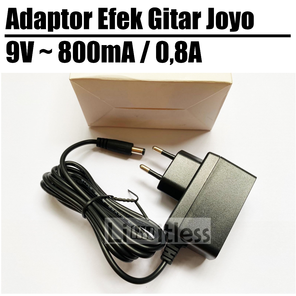 Jual Adaptor Efek Gitar 9V 800mA Power Supply Adapter Effect 9V 0.8A ...