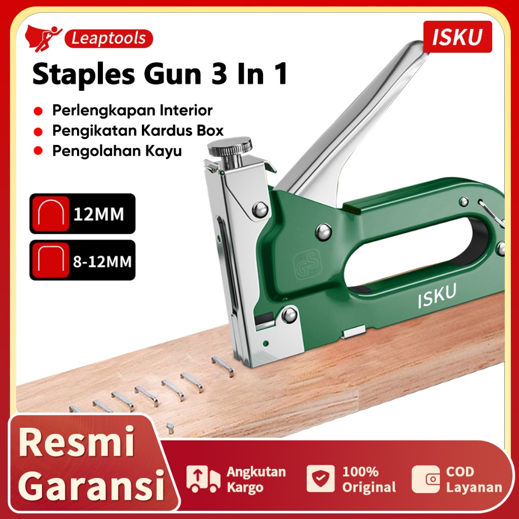 Jual Isku Staples Gun/Alat Staples/Staples Tembak 3 in 1/Metal Tacker ...
