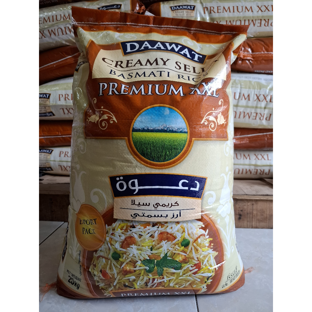 Jual Beras Basmati Daawat Creamy Sella Premium XXL 25kg | Shopee Indonesia