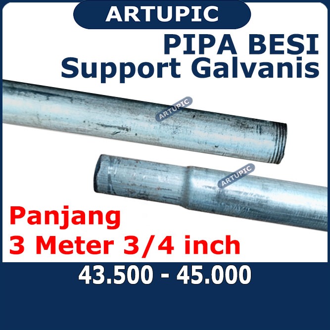 Jual Pipa Besi Support Galvanis 3 Meter 3/4 inch Watering Pipe Pemberat ...