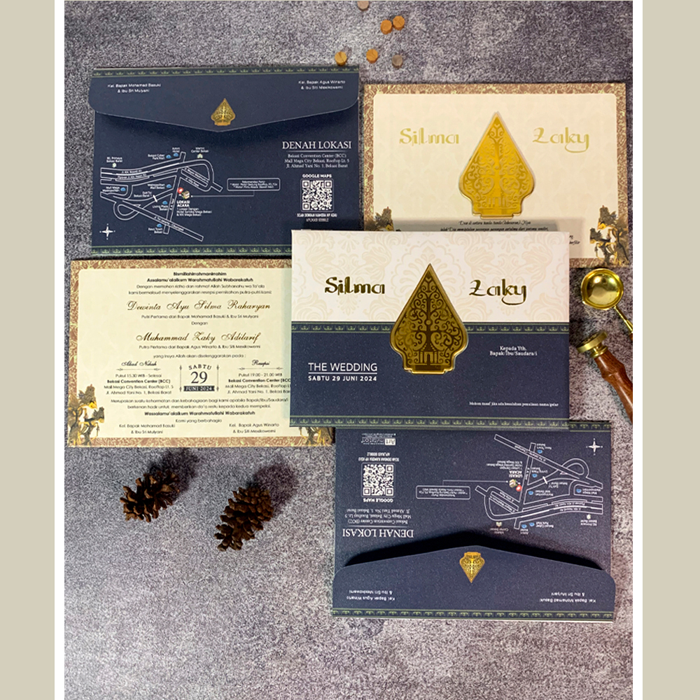 Jual Undangan Pernikahan Hard Cover Single Board Plus Amplop Emblem ...