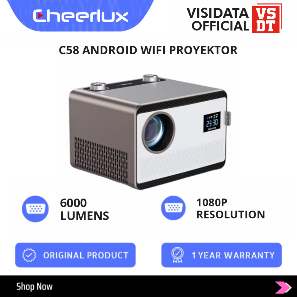 Jual Cheerlux C58 Proyektor Auto Focus Projector 6000 Lumens 1080P FHD ...