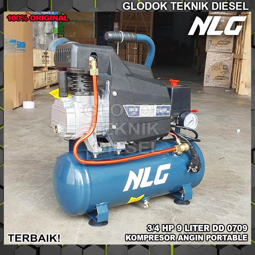 Jual KOMPRESOR ANGIN MINI 3/4 HP 9 LITER AIR COMPRESSOR PORTABLE ...