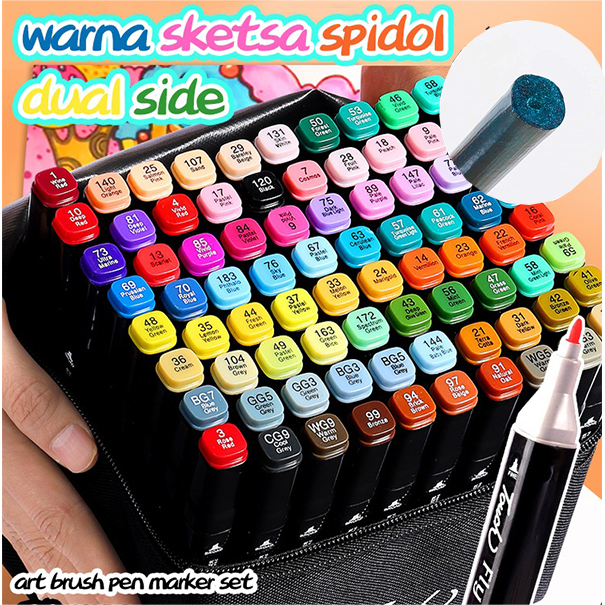 Jual marker 24/36/48/60/80 Warna Sketsa Spidol Umum General Marker Set ...