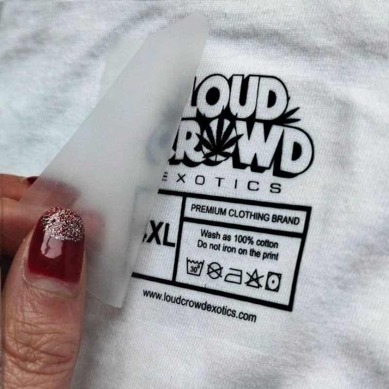 Jual Label Baju DTF / Label Setrika DTF / Custom Ukuran 3x1, 4x1, 5x1 ...