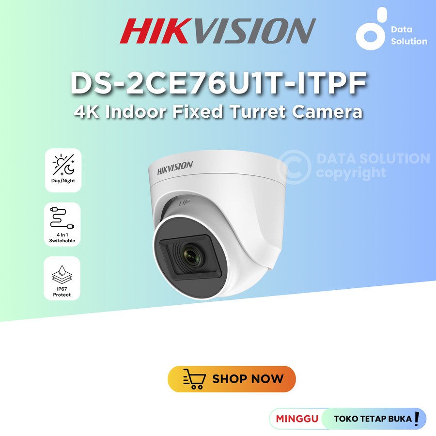 Jual HikVision DS-2CE76U1T-ITPF 8MP Turbo HD Kamera CCTV Indoor | Shopee Indonesia