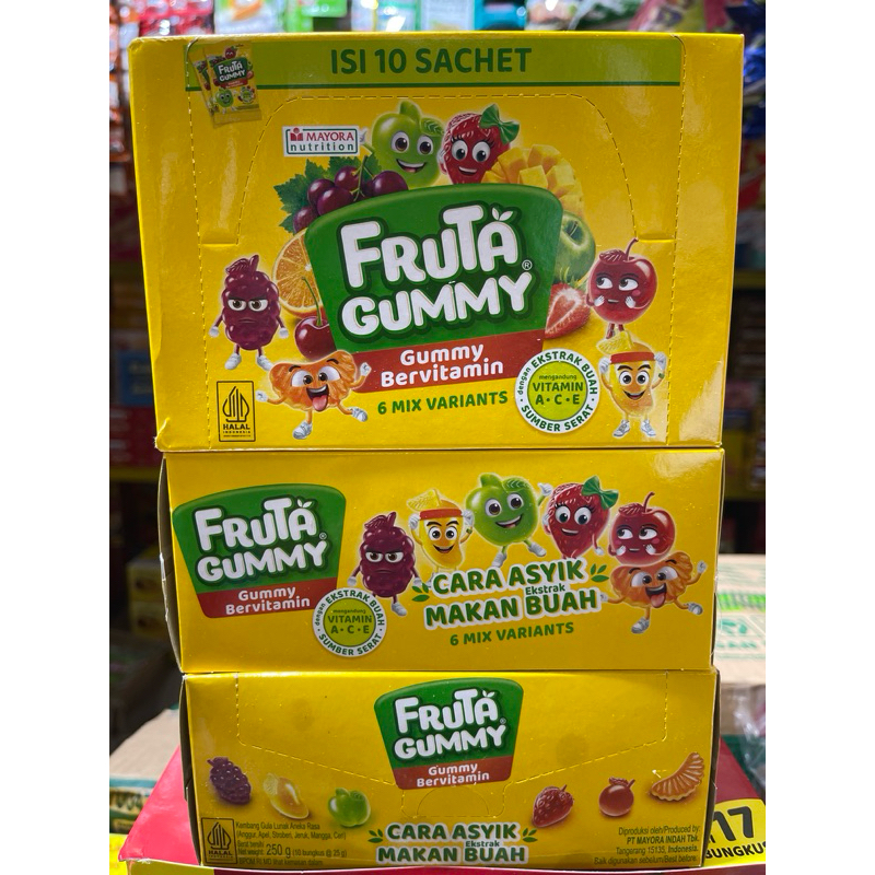 Jual FRUTA GUMMY 25GR BOX ( ISI 10 PCS ) | Shopee Indonesia
