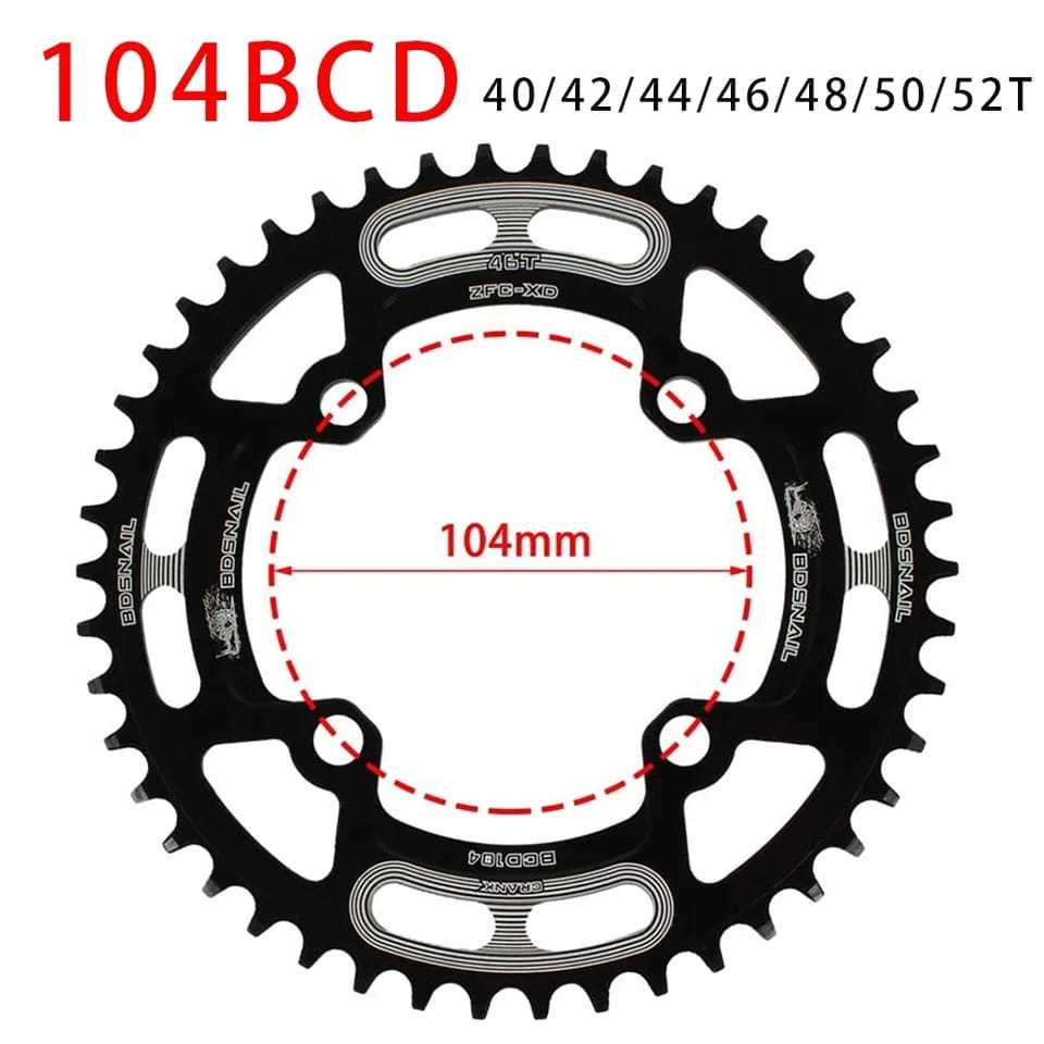Jual Chainring BD Snail 44T 46T 48T 50T BCD 104 BCD narrow wide bulat round untuk single crank ...