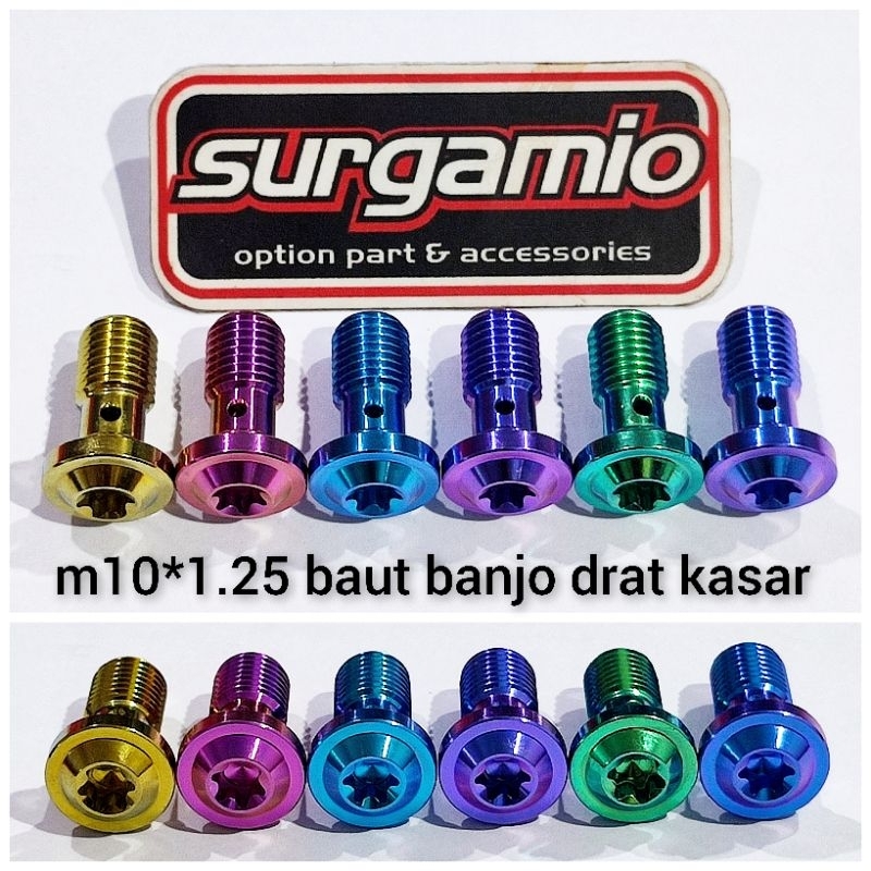 Jual Baut titanium banjo drat kasar halus baut titan master rem kaliper Grade 5 Vietnam | Shopee ...