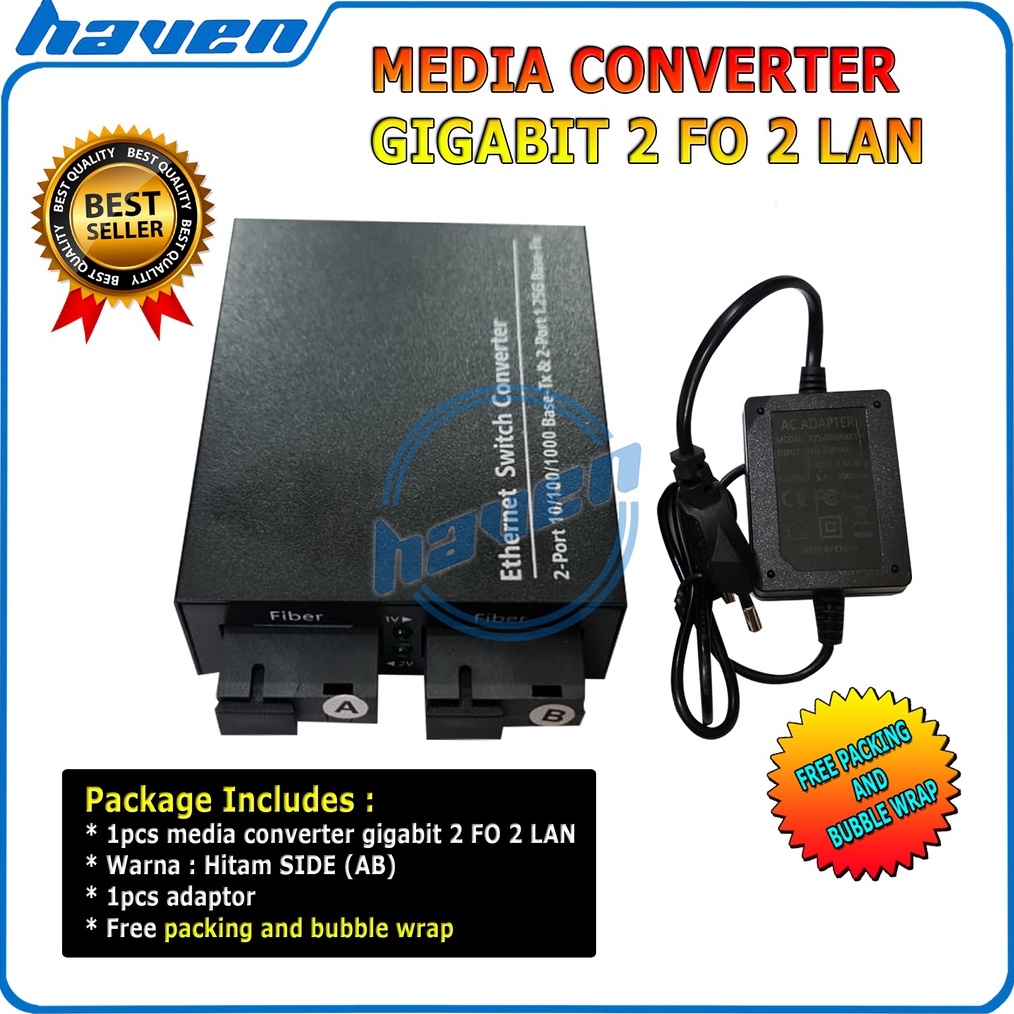 Jual Media Converter 2 Port FO 2 Port LAN Gigabit 2 FO 2 LAN Fiber Optic v E6G3 | Shopee Indonesia