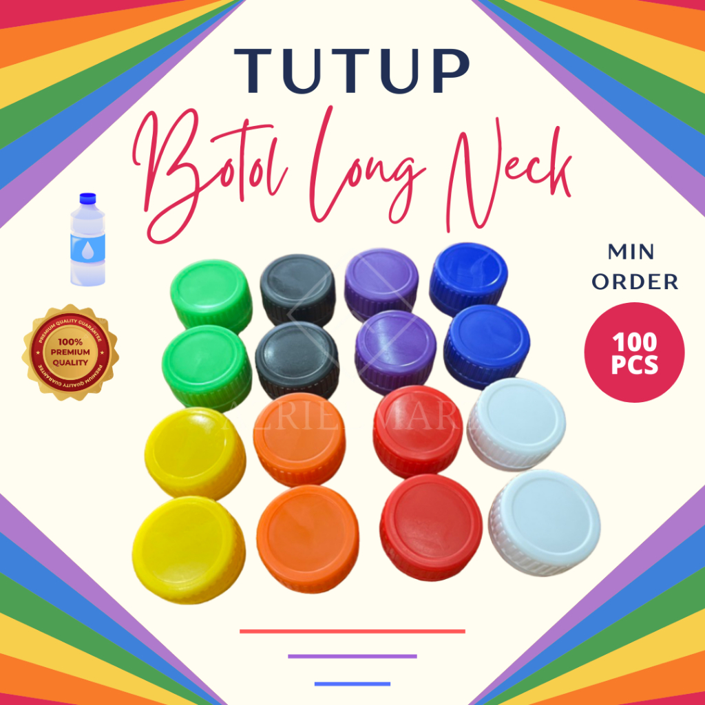Jual Long Neck Tutup Botol Minum Plastik Warna Warni Kerajinan Daur ...
