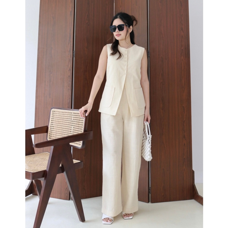 Jual [Tavia] Lucas Linen Set / Setelan Wanita Formal / Baju Setelan ...
