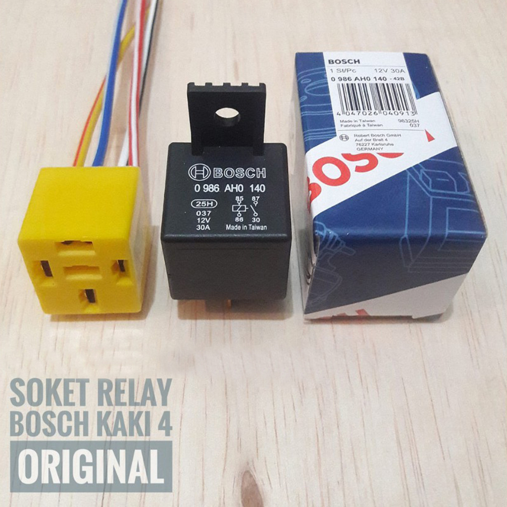 Jual Relay Bosch 4 Kaki Original & Soket Relay Plastik Universal ...