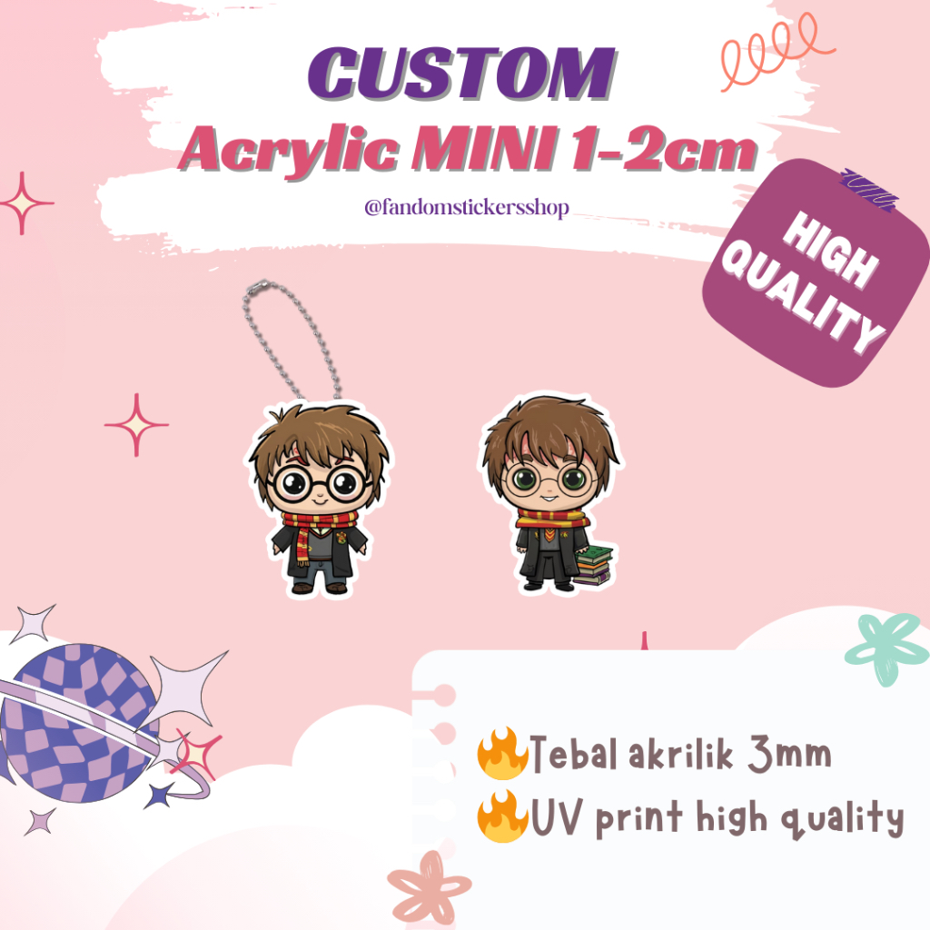 Jual Charm MINI Keychain 1-2cm | Gantungan Kunci Acrylic Custom KECIL ...