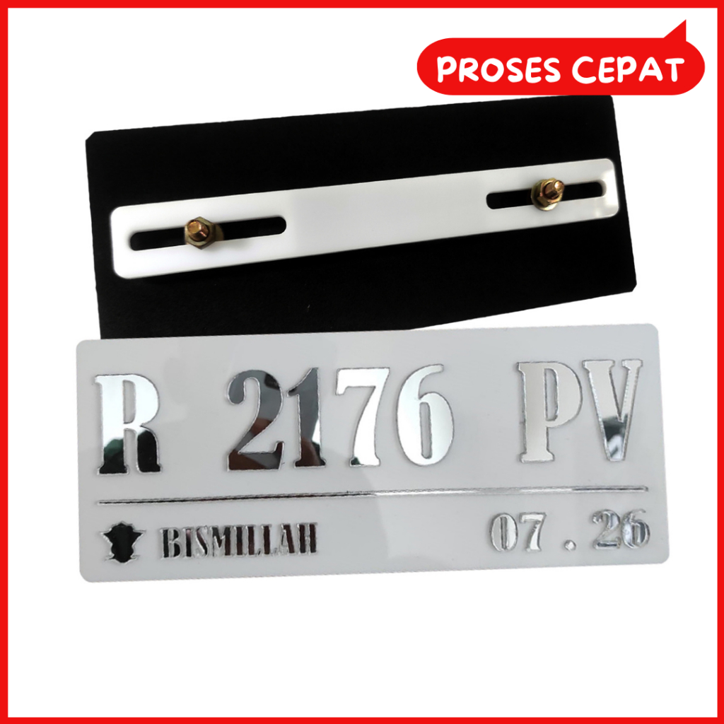 Jual Plat Motor Putih Timbul Crome Baut Universal Datalystic | Shopee ...