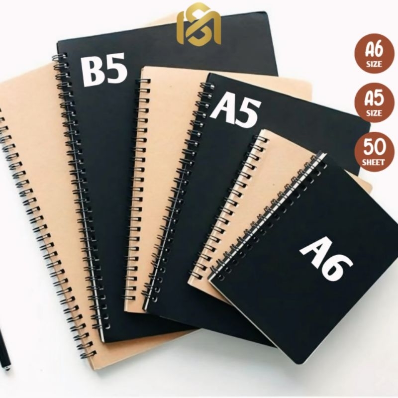 Jual [COD] Sketchbook 100 Halaman Notebook Spiral A5 A6 50 lembar Buku ...